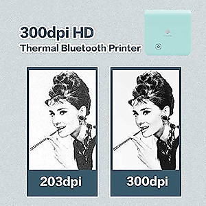 Phomemo M02 Pro Pocket Printer- Mini Bluetooth Thermal Printer with 3 Rolls White Sticker Paper, Compatible with iOS + Android for Learning Assistance, Study Notes, Journal, Fun, Work, Cyan