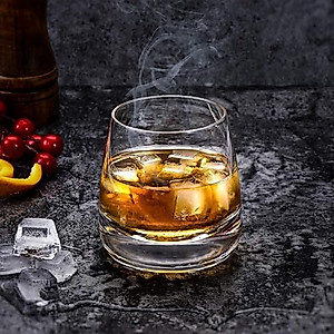 TOOWELL Old Fashioned Whiskey Glass Set of 4 Cocktails Glasses for Scotch Bourbon Liquor and Cocktail Drinks Heavy Base 9OZ Rocks Glasses Perfect for Manhattans Valentines Anniversary Day Gifts