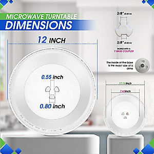 Microwave Plate Replacement for Whirlpool W10337247, W11367904 Microwave Glass Turntable Tray 12 Inch