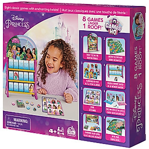 Disney Princess, Games HQ Board Games for Kids Checkers Tic Tac Toe Bingo Go Fish Card Games Disney Princess Toys, for Preschoolers Ages 4 and up