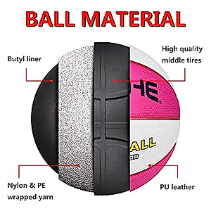 Wisdom Leaves Rubber Basketball 29.5" Outdoor Indoor Youth/Men Basketball Ball Official Size 7 Basketballs,Made for Streetball Basketball Games