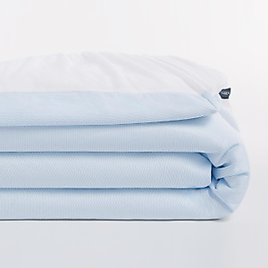 Serta Cool Air Waterproof Mattress Protector, 76" x 80" Soft and Breathable Mesh Cooling Mattress Topper, 18" Elastic Deep Pocket for Secure Fit, King, Blue