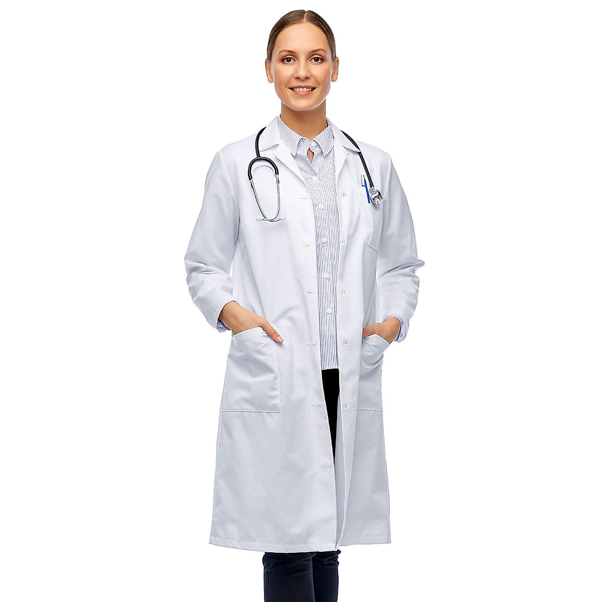 Magnus Care Professional Lab Coat for Women & Men, White Unisex Labcoat, Cotton Poly Medical Doctor Nurse Med Laboratory Coat