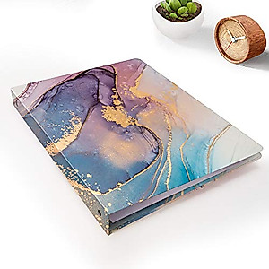 ZAXMEY 3 Ring Binder 1 Inch Ring, Fashion Design Binder for School, Home, Students, Women, Cute Custom Pattern with Hold Letter Size Interior Pockets,Gorgeous Marble