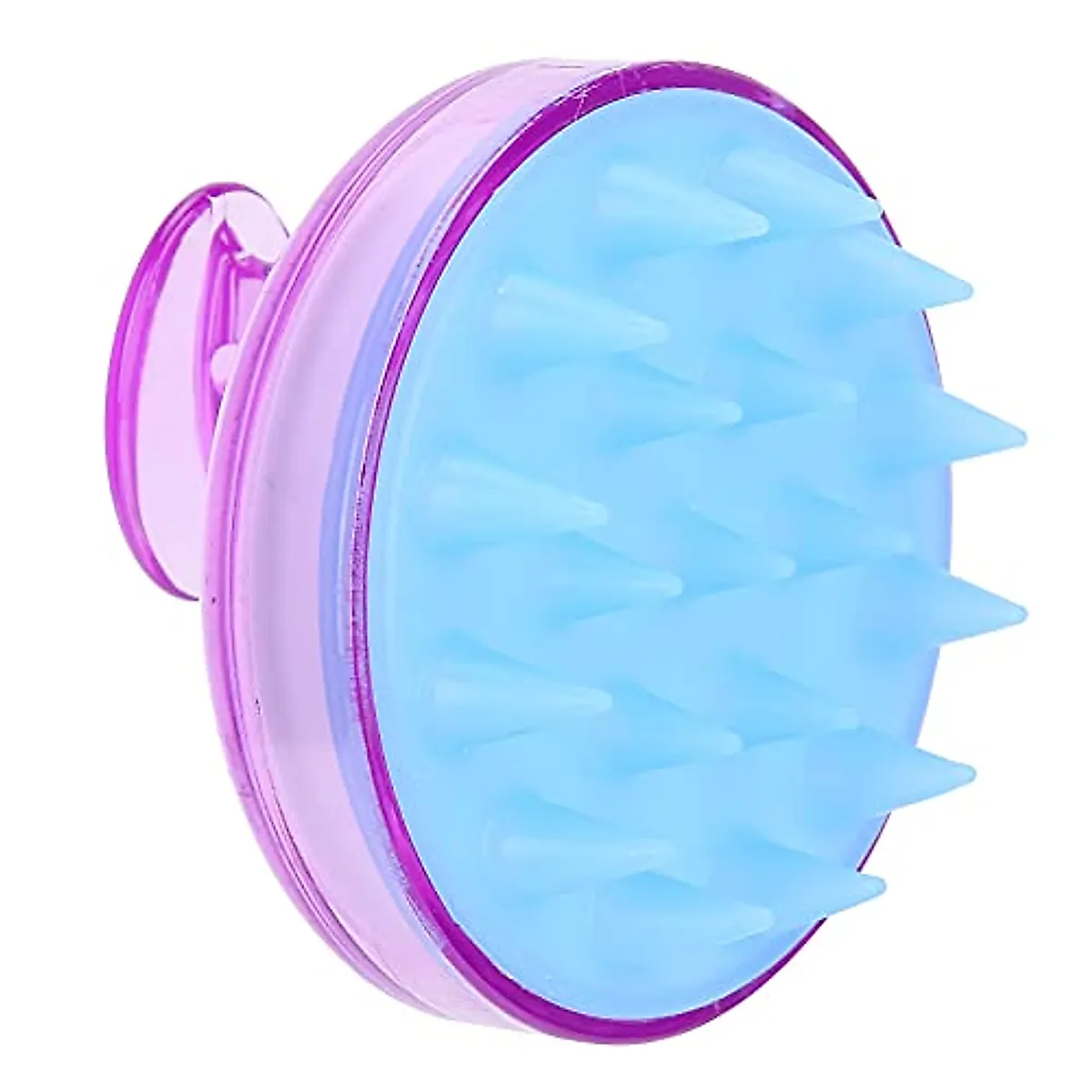 Shampoo Massager Brush, Round Silicone Scalp Massage Exfoliator Comb for Hair Cleaning Washing, Shampoo Brush Massager for All Hair Types of Women, Men (purple)
