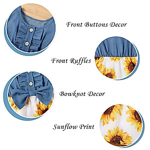 PATPAT Newborn Baby Girl Dress Baby Clothes Sunflower Print Dress Infant Outfit Baby Girl Clothes 3-6 Months