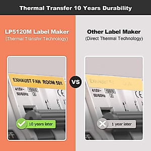 SUPVAN Label Maker Machine LP5120M Thermal Label Printer with Keyboard Multiple Template Available Laminated Label for Organization Work Office Black