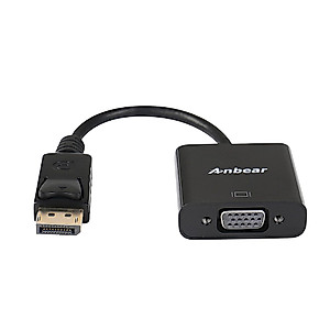 Anbear Display Port to VGA, Displayport to VGA Converter Gold Plated (Male to Female) for DisplayPort Enabled Desktops and Laptops to VGA Converter Connect Displays