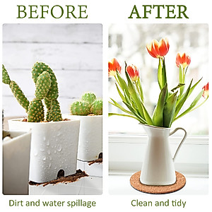 8 Pieces 4 Sizes Cork Plant Saucers Plant Mats Round Coasters Pad for Plants House Garden Indoors Pots DIY Craft Project (4 Inches,6 Inches,8 Inches,10 Inches)