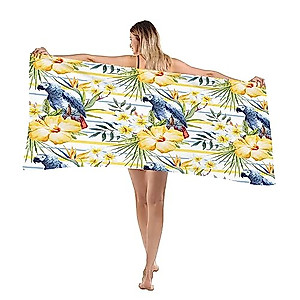 Gyapuk 2023 Watermelon Print,Oversized Beach Towel,Watermelons Slice in Watercolors,Extra Large Big Pool Swim Travel Soft Towels Blanket for Adult Women Men,Pink White,33x52in