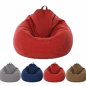 Bean Bag Chair Cover (No Filler) for Kids and Adults, Stuffable Zipper Beanbag Cover, Pets Dogs/Cats Lazy Beds, Stuffed Animal Storage, Lounger High Back Large Storage Sack