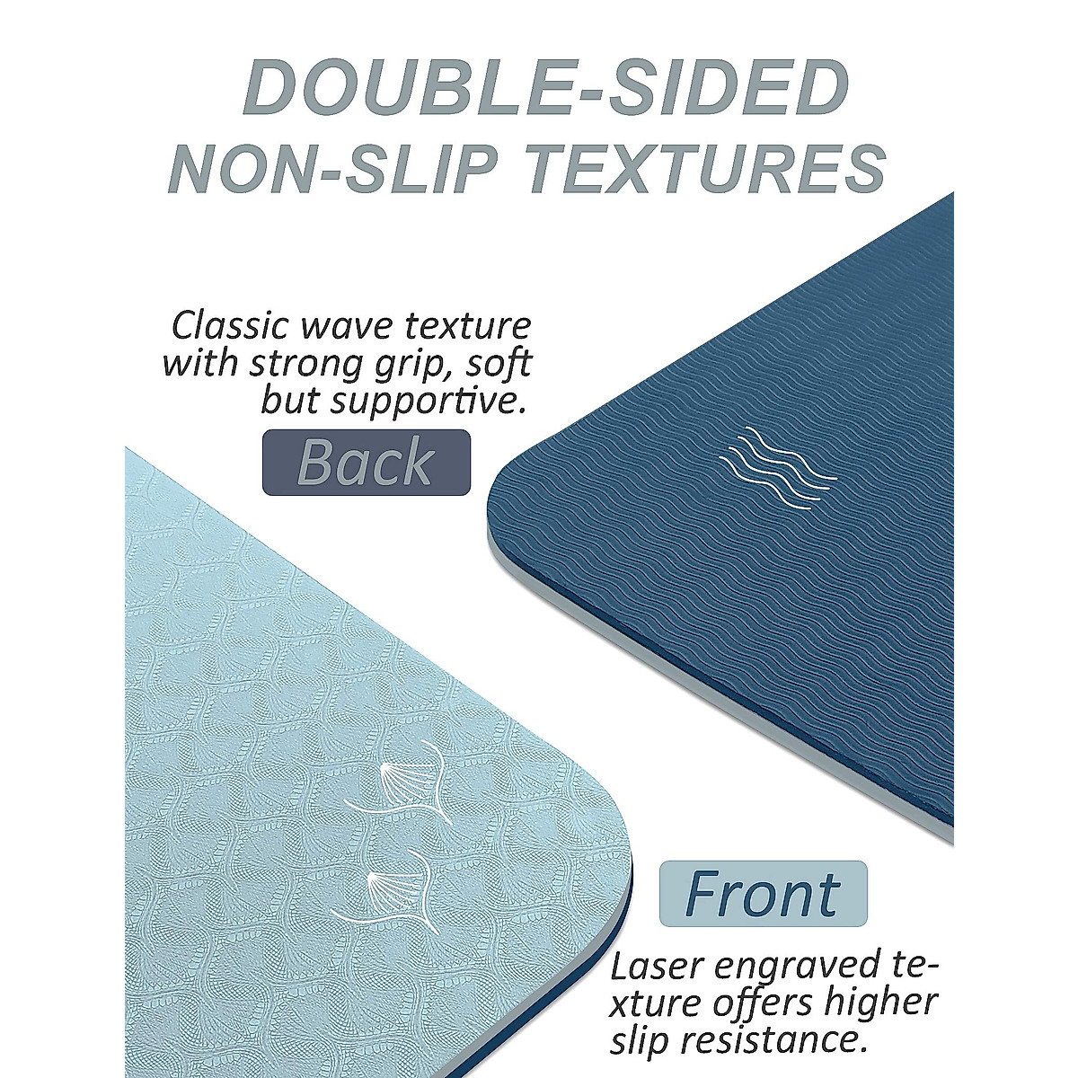 72x32x1/3 Yoga Mat, Blue