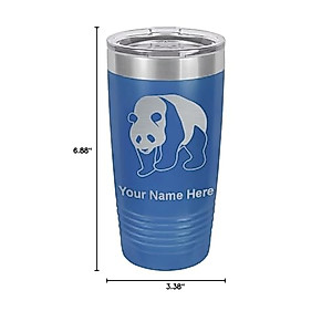 LaserGram 20oz Vacuum Insulated Tumbler Mug, Panda Bear, Personalized Engraving Included (Dark Blue)