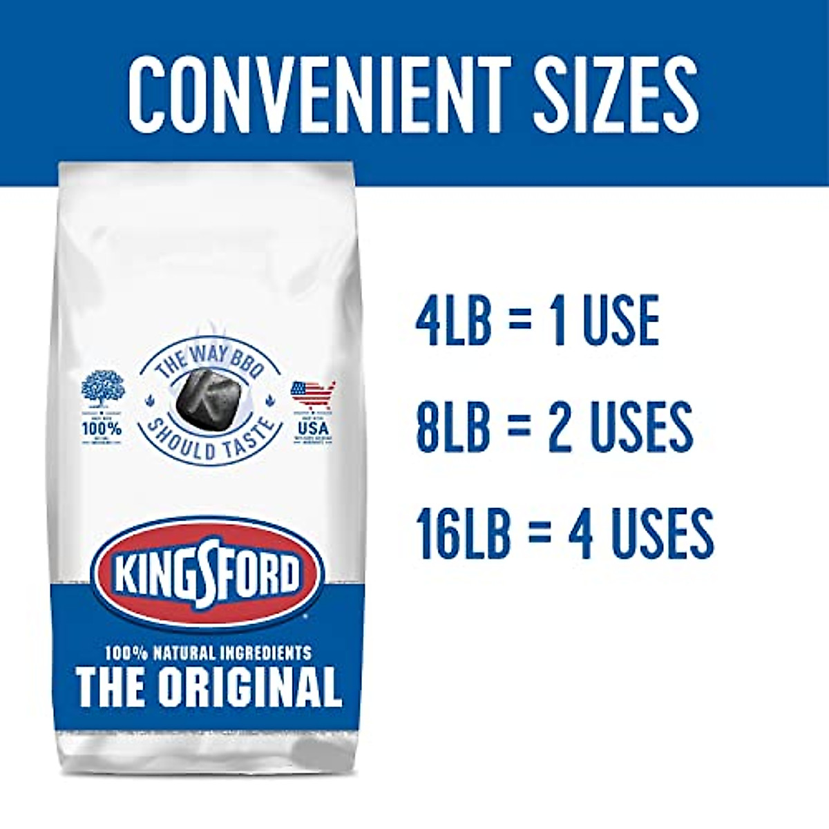 Kingsford Original Charcoal Briquettes, BBQ Charcoal for Grilling, 16 Pounds (Package May Vary)