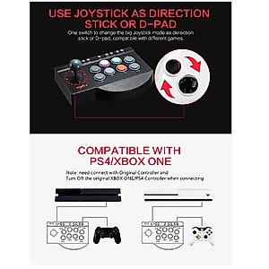 PXN Arcade Fight Stick, 0082 Wired Fighting Joystick, USB Fightstick Game Controller for PS3/ PS4/ Xbox One/Switch/Windows PC