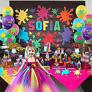 50Pcs Slime Balloons for Slime Birthday Party, It's Slime Time Party Balloons Bouquet, 12 Inch Latex Balloons for Kids Colorful Birthday Party, Baby Shower, Paint Art Themed Neon Glow Party Supplies