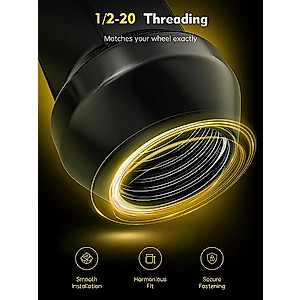 MIKKUPPA 1/2-20 Lug Nuts - Replacement for 1987-2018 Jeep Wrangler JK, 2002-2012 Jeep Liberty, 1993-2010 Jeep Grand Cherokee Aftermarket Wheel - 20pcs Black Closed End Solid Lug Nuts