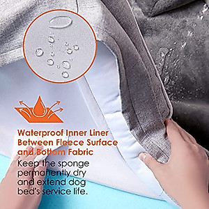 EHEYCIGA Orthopedic Dog Beds for Extra Large Dogs, Waterproof Memory Foam XL Dog Bed with Sides, Non-Slip Bottom and Egg-Crate Foam Big Dog Couch Bed with Washable Removable Cover, Grey