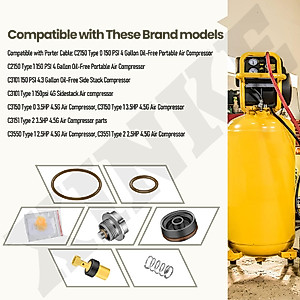 Air Compressor Regulator Repair Kit N008792 - Compatible with Porter Cable/D-ewalt/Craftsman Compressor, Regulator Repair Kit for 919167784 919166442 1WC94 1WC95 D55684 D55167 & other models.