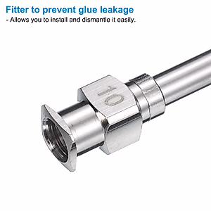 PATIKIL 10Ga x 5 Inch Stainless Steel Dispensing Needle Tips, 6Pcs Metal Glue Needle Tube Blunt Tips Luer Lock for Thick Glue Ink Lab, Silver