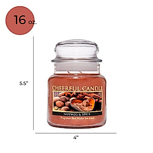 A Cheerful Giver - Nutmeg & Spice - 16oz Scented Candle Jar - Cheerful Candle -80 Hours of Burn Time, Candles Gifts for Women