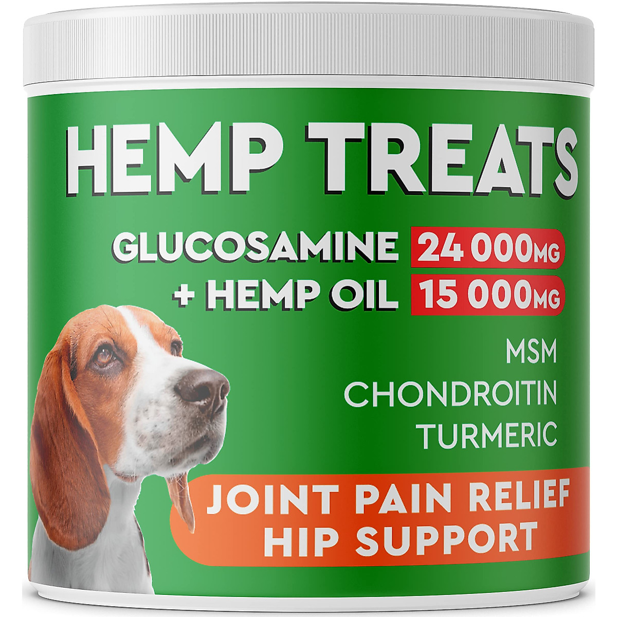 PAWFECTCHEW Hemp + Glucosamine Treats for Dogs - Made in USA Hip & Joint Supplement w/Hemp Oil Chondroitin MSM Turmeric - Natural Pain Relief - All Breeds Sizes - 120 Soft Chews