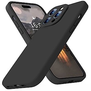 Ktele Compatible with iPhone 14 Pro Case, Silicone Upgraded [Camera Protection] [Soft Microfiber Lining] Full Covered Slim Gel Rubber Case iPhone 14 Pro 6.1 inch -Black