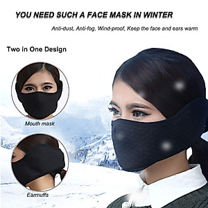 KIVETAI Half Face Mask Winter Warmer Dust Mask Windpoof Mouth Mask Ski Mask with Earmuffs Adjustable for Adults for Motorcycle, Cycling, Skiing, Snowboard, Hiking,Outdoor Activities