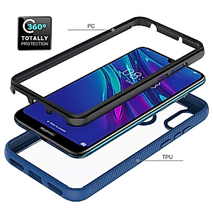 QiongNi Case Cover for Huawei Y9 Prime 2019, Anti-Fall and Shock-Absorbing, Blue