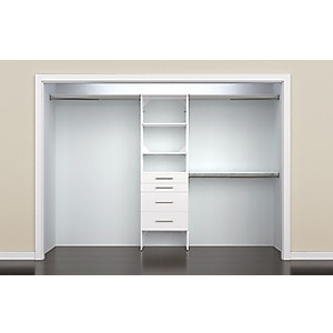 ClosetMaid 1937140 SuiteSymphony Modern 25-Inch Closet Organizer with Shelves and 4-Drawers, Pure White