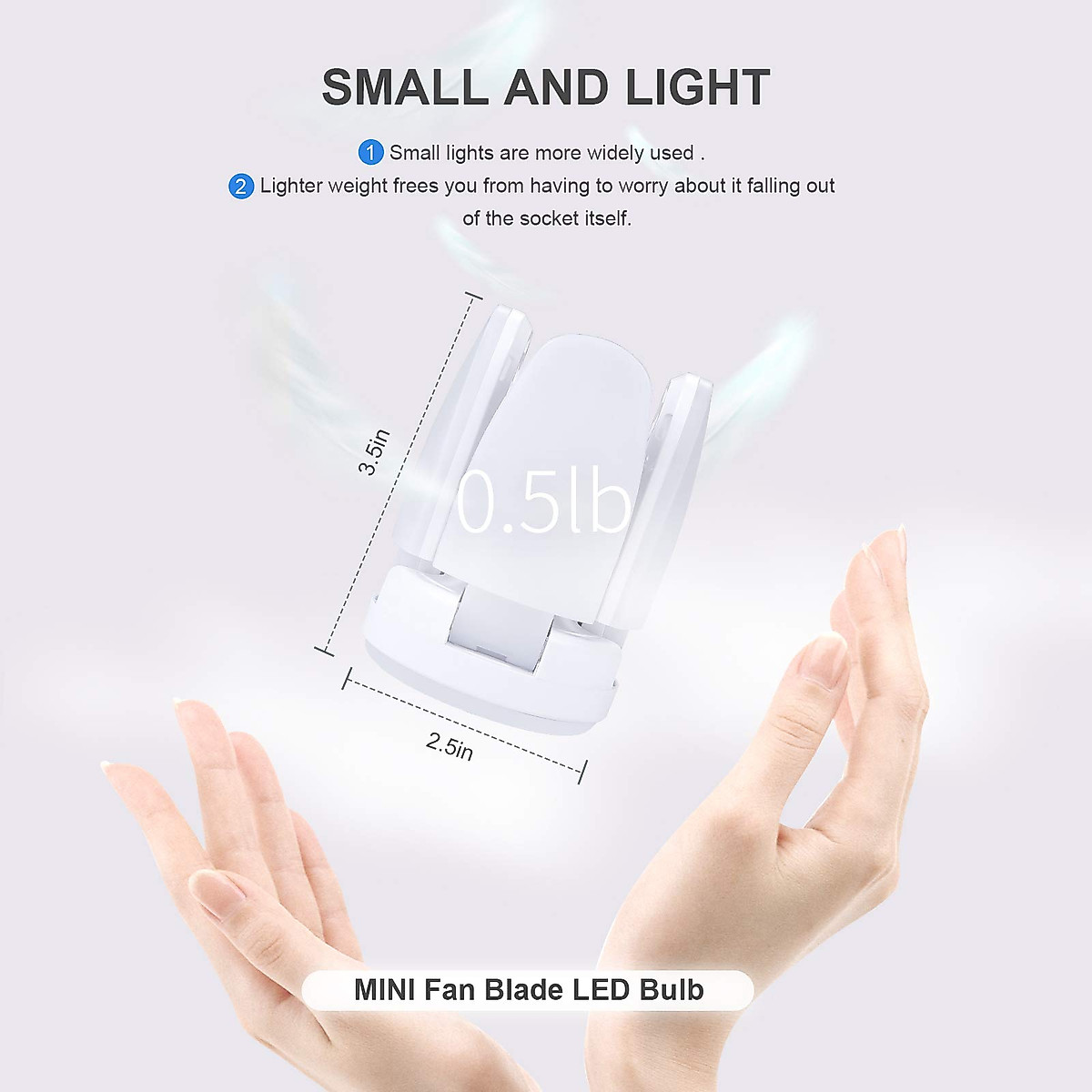 Rieyue 2 Pack LED Light Bulb 35 Watt (150W Equivalent), Mini LED Garage Light E26 Base Daylight 6500K, Super Bright Deformable LED Bulbs for Workbench Porch Basement