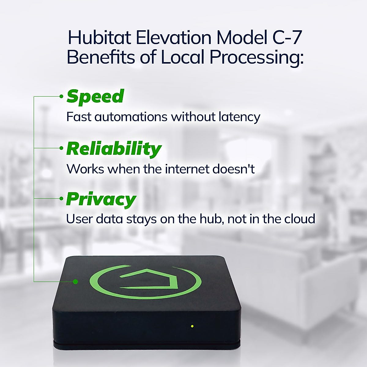 Hubitat Elevation Home Automation Hub (Model C-7) Compatible with Alexa, HomeKit, Google Home, Zigbee, Z-Wave, Lutron