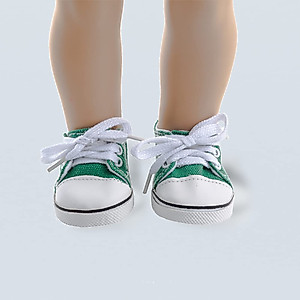 10 Pairs of 18 Inch Doll Shoes, BOSOIRSOU 2.75in Boots Dance Shoes Sandals Casual Shoes Canvas Shoes Fit for 18" American Girl Doll Accessories