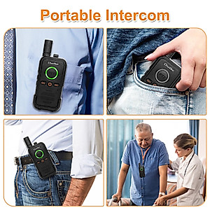 ChunHee 2 Pack Black Intercoms Wireless for Home Caregiver Pager Intercom for Elderly with Emergency SOS Alarm, 1.5 Miles Long Range Wireless Intercom System for Business Room to Room Communication