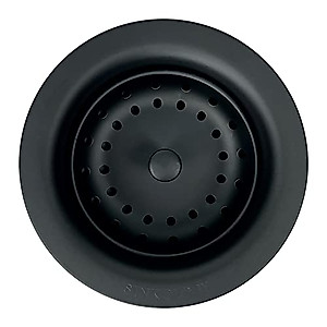 SinkSense 3.5" Basket Strainer Drain with Post Style Basket, Matte Black