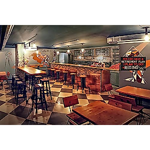 Motorcycle Sign Man Cave Hanging Plaque Gifts for Dad Grandad Brother Gifts for Men Retirement Keepsake 10" X 5" (US-G076)