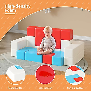 linor Foam Climbing Blocks for Toddlers, 12 PCS Foam Play Set for Baby Tooddlers Climbing Toys Indoor, Foam Play Gym Climbing Toys for Toddlers, Kids & Preschoolers (12PCS)