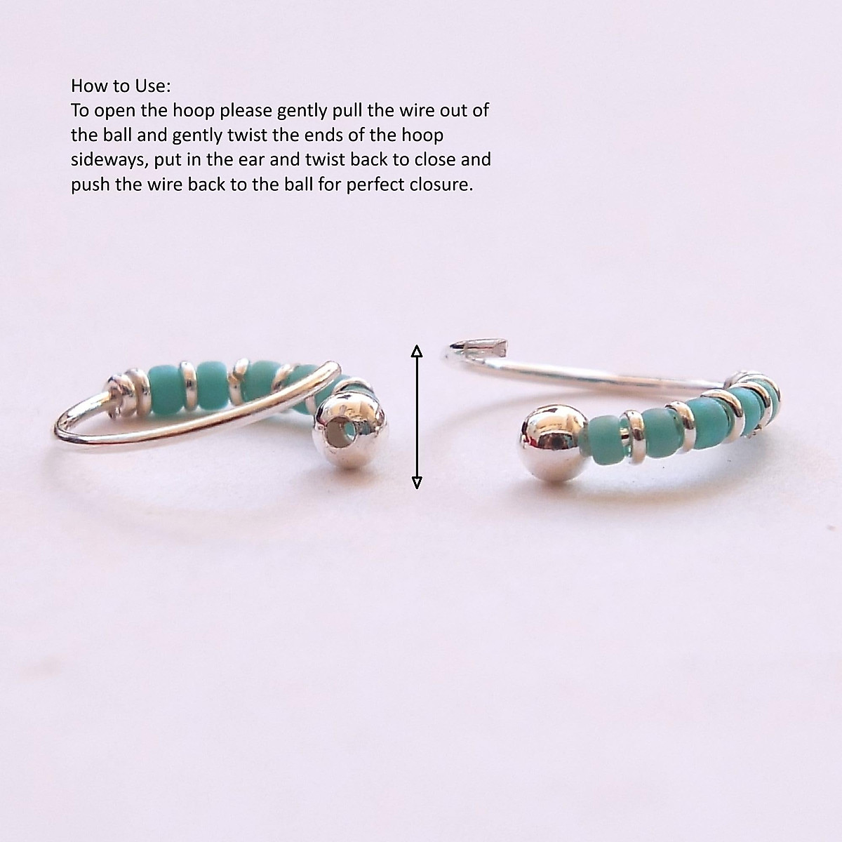 Handmade Silver 3Pcs Very Small 10MM Cartilgae Helix Piercing Hoop Earrings, 925 Sterling Silver, Thin 22Gauge Triplet Set of 3 Original Hoops for women, 1xBeaded 1xSpiral 1xBall, By Miya Jewelry