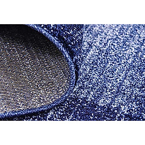 Unique Loom Del Mar Collection Area Rug - Abigail (7' 10" Square, Navy Blue/ Blue)