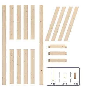 SMARTSTANDARD 24in x 84in Double Barn Door with 8ft Sliding Barn Door Hardware Kit & Handle, Pre-Drilled Ready to Assemble, DIY Unfinished Solid Spruce Wood Panelled Slab, K-Frame