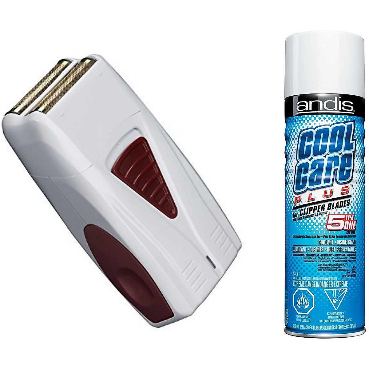 Andis LIGHTWEIGHT Cordless Mens Shaver with All NEW Hypoallergenic Gold Foil Technology, BONUS FREE Andis Cool Care Plus Clipper Blade Cleaner Included