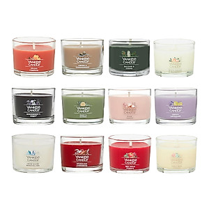 Yankee Candle Signature Votive Mini Candle Jars 12 Days of Christmas Candle Advent Calendar Variety Pack, Natural Soy Wax Blend Candle with Natural Fiber Wick, 1.3 OZ Glass Jar (Pack of 12)