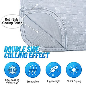 Ailemei Direct Cooling Throw Blanket for Hot Sleepers, with Double Sided Cold Effect, Lightweight Breathable Summer Blanket for Night Sweats, Throw Blankets for Couch, 50"x60", Gray Checkered