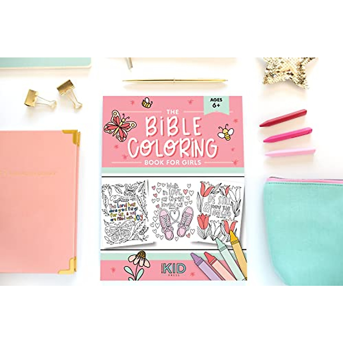 The Bible Coloring Book for Girls: Color 40 Cute Designs of Inspirational Verses & Christian Artwork