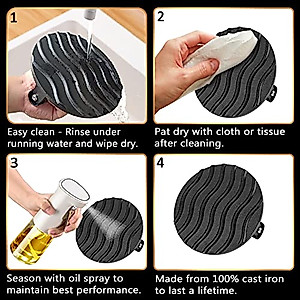 Smash Burger Press - Heavy Duty Hamburger Press w/Heat Resistant Handle - Cast Iron Grill Press, Bacon Press, Sandwich Press - Round Burger Smasher for Griddle - Meat Press - BBQ Grilling Accessories