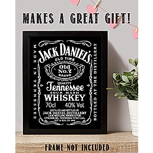 Jack Daniels Whiskey Label- Wall Art Sign- 8 x 10"- Genuine Replica Print-Ready to Frame. Home Décor- Dining Décor. A Must For Tennessee Bourbon Whiskey Fans. Perfect Addition To Man Cave- Dorm-Bar.
