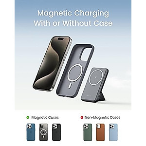 INIU for MagSafe Portable Charger, Ultra Slim 6000mAh 20W Magnetic Power Bank with Foldable Stand, USB-C in&Out Wireless Battery Pack, for iPhone 15/15 Plus/15 Pro/15 Pro Max, iPhone 14/13/12 Series