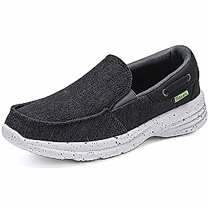 Mens Casual Canvas Slip on Loafers Shoes Cloth Shoes Comfortable Boat Shoes Leisure Fashion Sneakers for Male Black