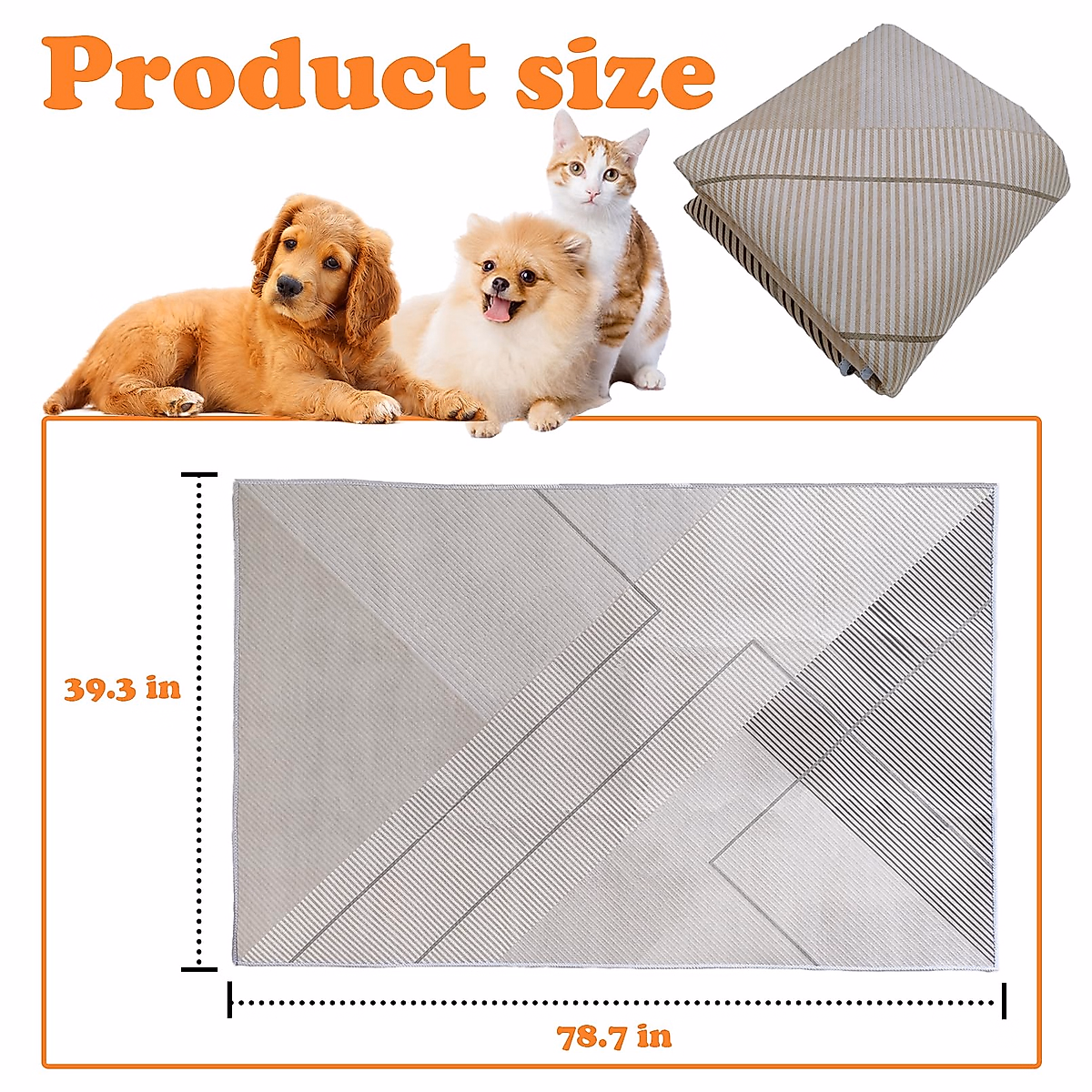 MUYG Guinea Pig Liners for Cage,39"×78" Washable Rabbit Cage Liner Reusable Small Animals Bedding Pads with Anti Slip Super Absorbent Mats for Ferrets Chinchillas Hamster Bunnies