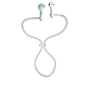 EARBUDi Cord - Soft 22 Inches Leash or Necklace That Holds Around Your Neck, Compatible with Many Wireless Buds, White